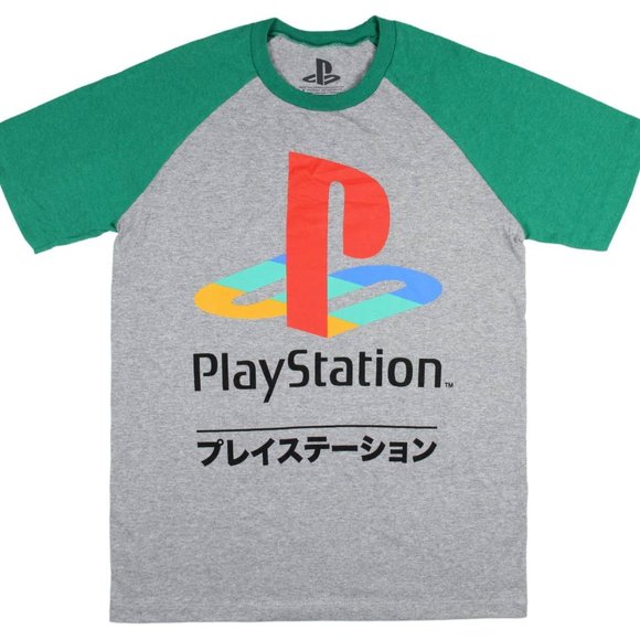 Sony | Shirts | Playstation Mens Shirt Baseball Raglan Tee Logo Gaming ...